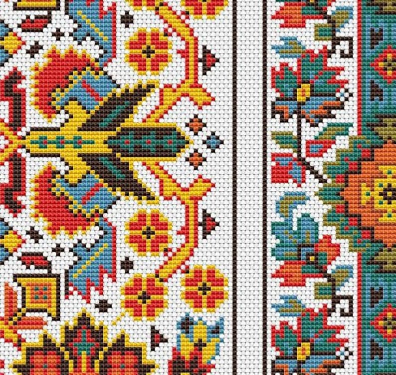 Cross Stitch Pattern Sampler Vintage Borders Repeating Motif - Etsy