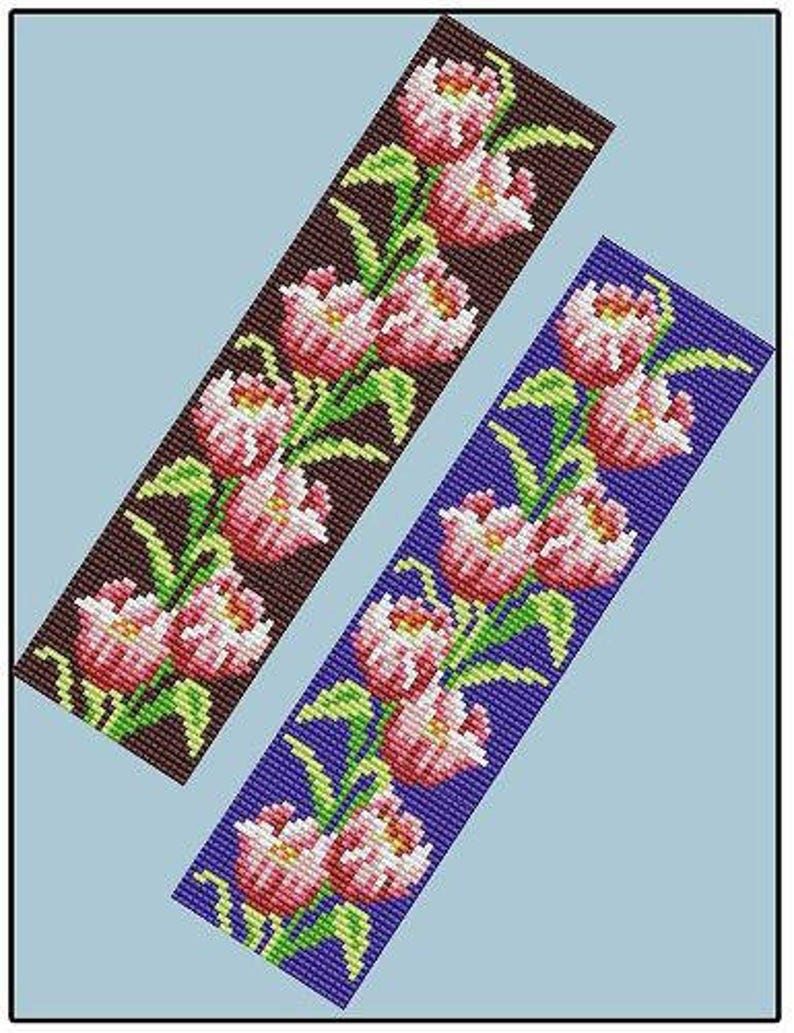 Bead Loom Tulips Floral Border Tulips Flowers Bracelet Pattern PDF - Etsy