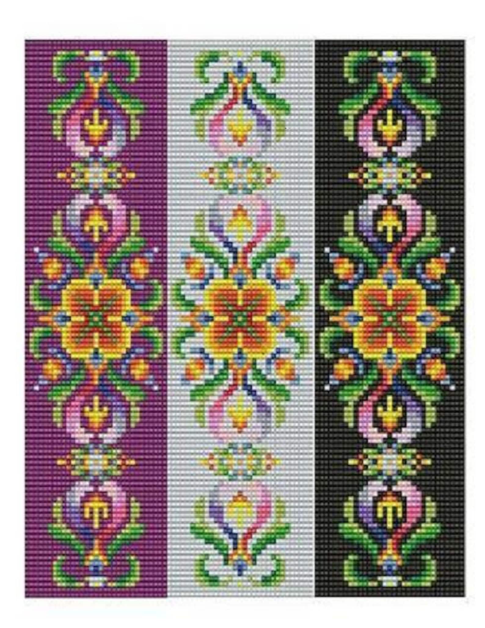 Bead Loom Vintage Motif 1, 2, 3 Multi-color Bracelet Pattern PDF - Etsy