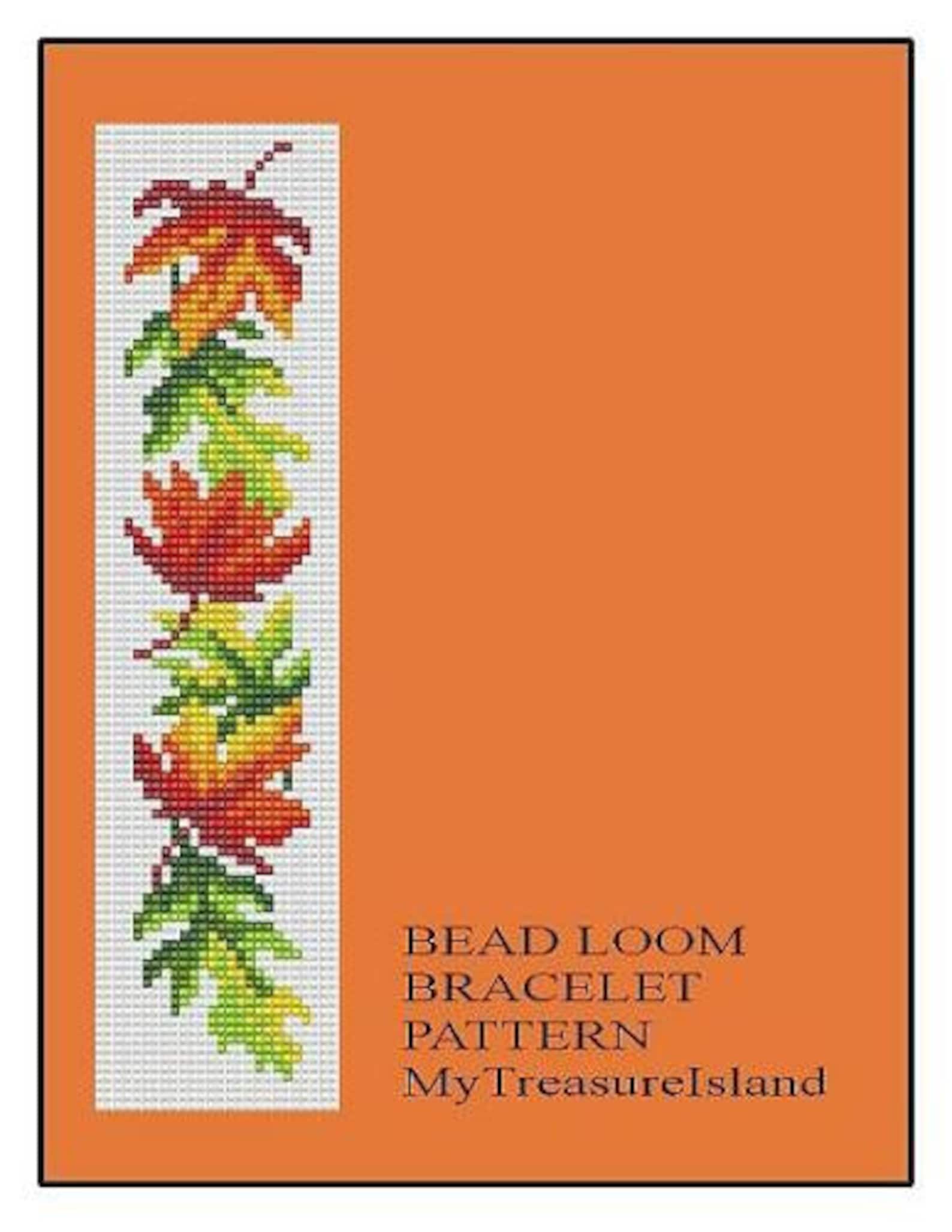 Bead Loom OR Peyote Maple Leaves Border Bracelet Pattern PDF - Etsy
