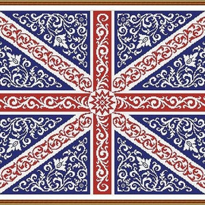 UK British Flag Union Jack Flag Cross Stitch Pattern Large - Etsy
