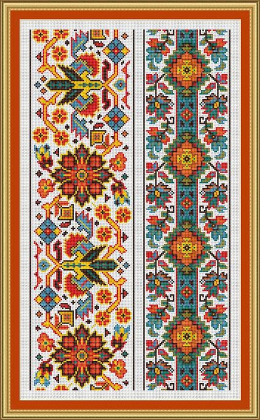 Cross Stitch Pattern Sampler Vintage Borders Repeating Motif Borders ...