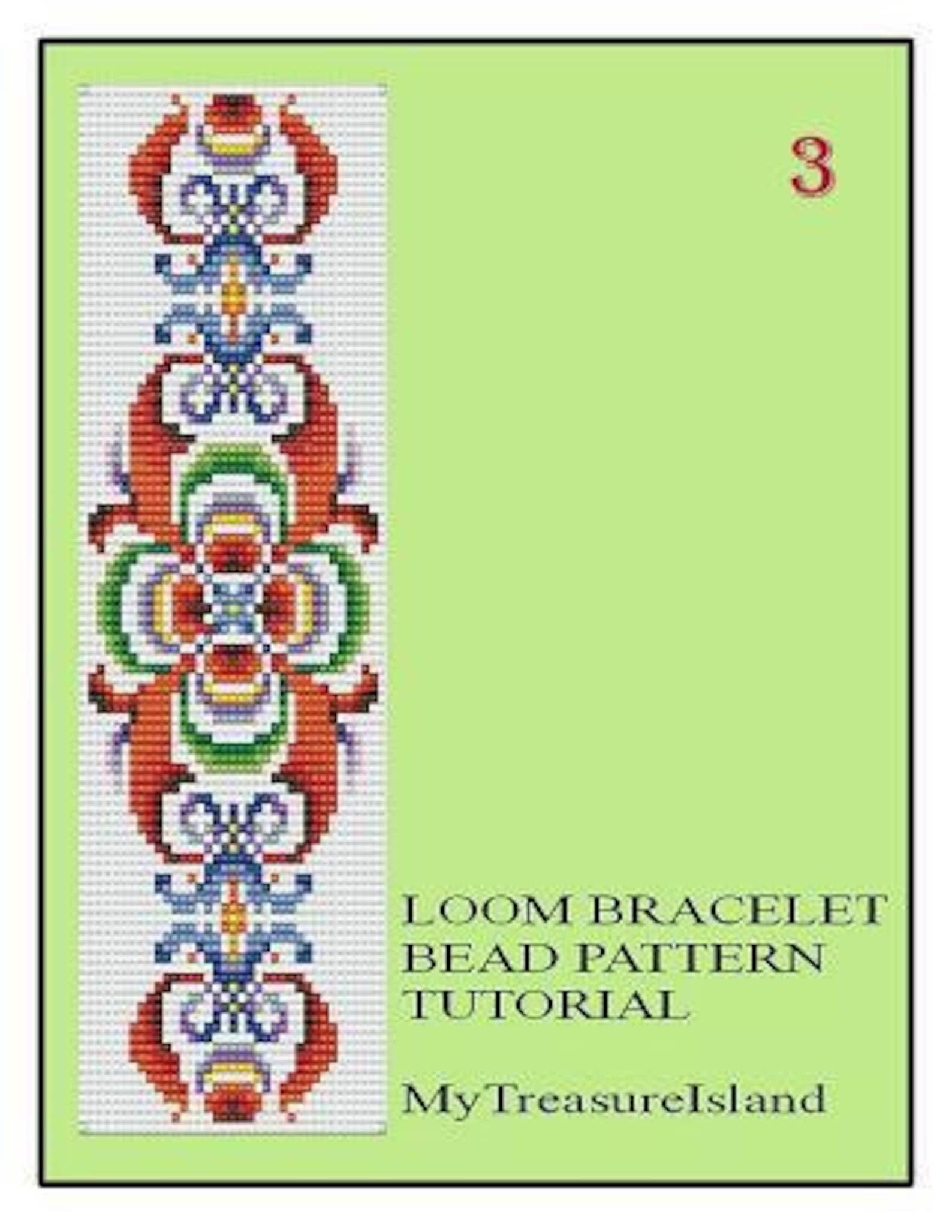 Bead Loom Vintage Motif 1, 2, 3 Multi-color Bracelet Pattern PDF - Etsy
