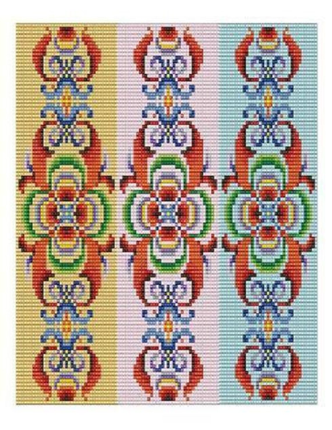 Bead Loom Vintage Motif 1, 2, 3 Multi-color Bracelet Pattern PDF - Etsy