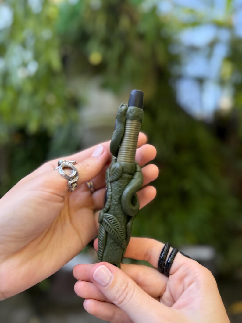 Rapé Set Tepi & Kuripe + Jar | Ye Ming Zhu Glow Stone | Dark Mother of ...