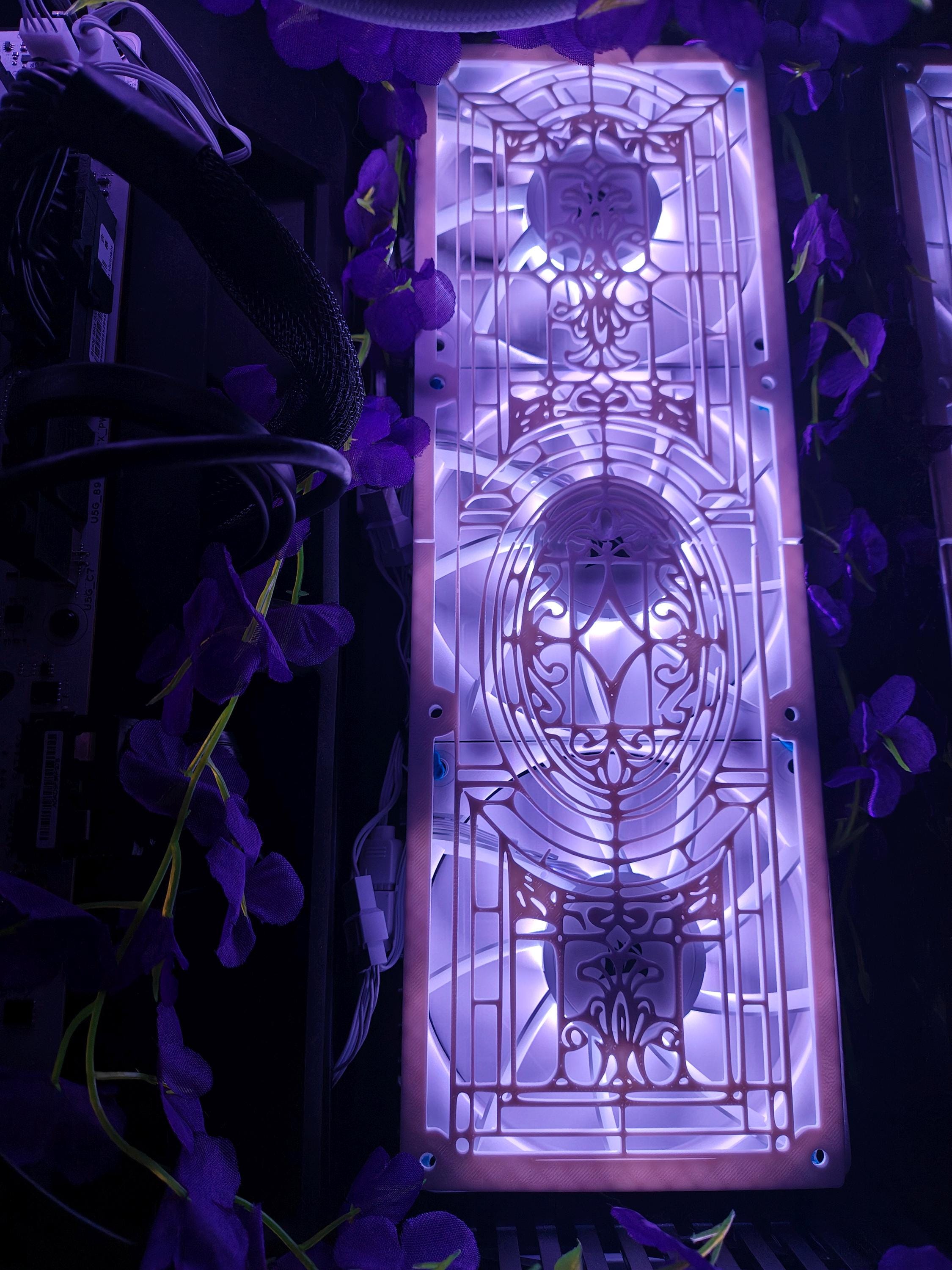 Elegant Stained Glass PC Fan Grill | Gaming Decor, Cute PC Case Mod ...