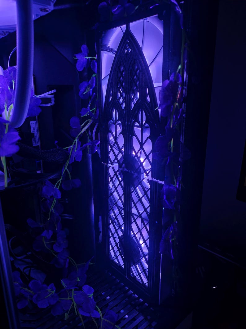 Gothic Stained Glass PC Fan Grill - Elegant Cathedral Window 3D Printed ...