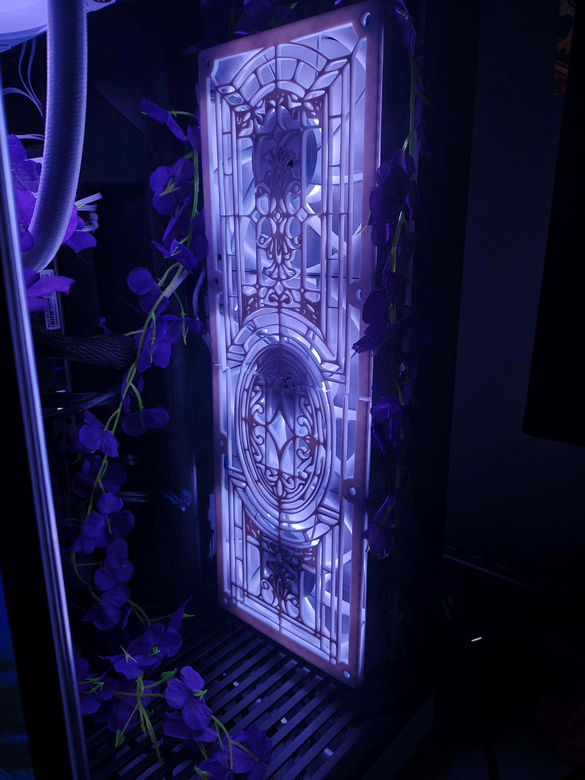 Elegant Stained Glass PC Fan Grill | Gaming Decor, Cute PC Case Mod ...