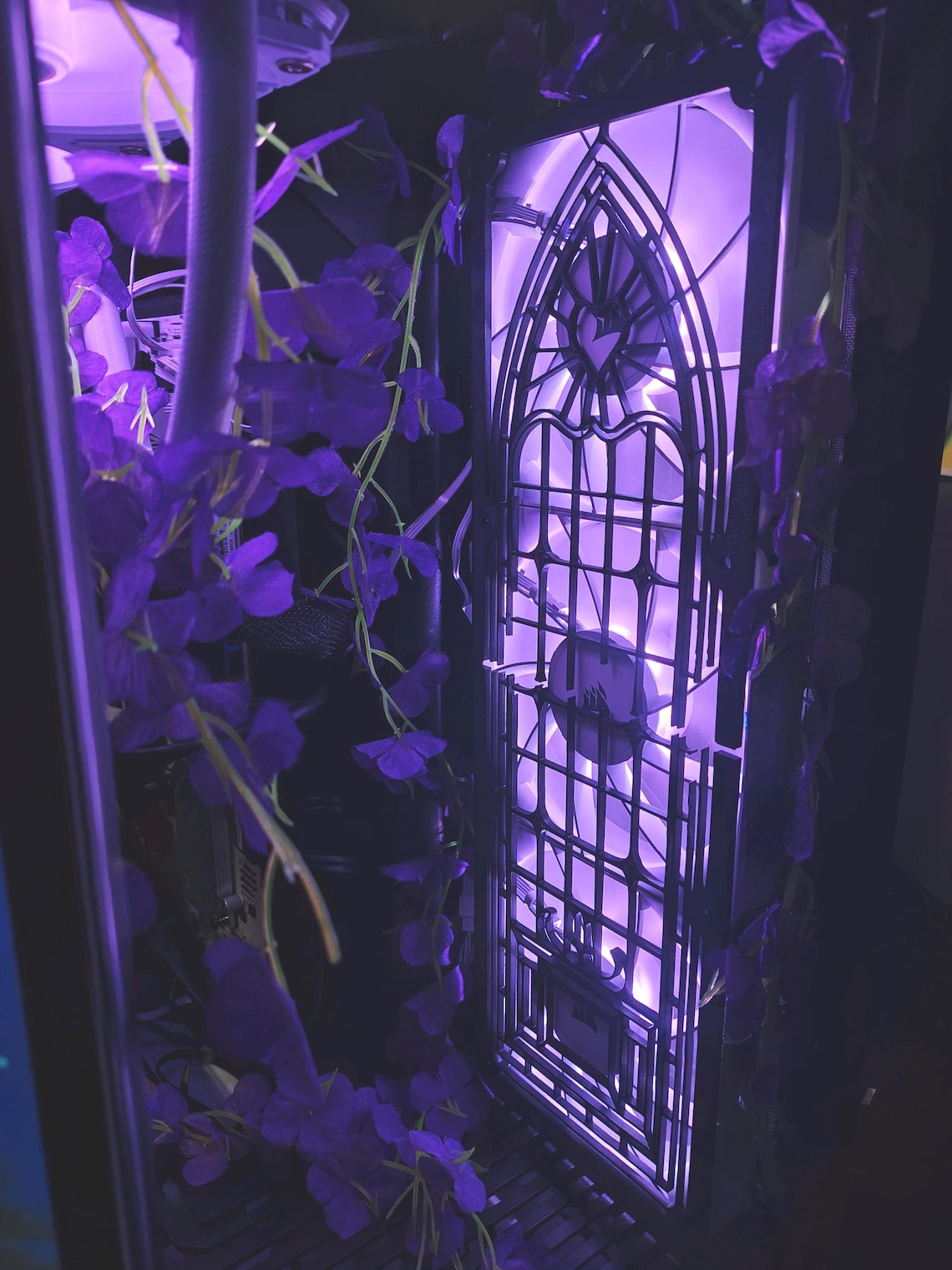 Gothic Heart Stained Glass PC Fan Grill | Gaming Decor, Cute PC Case ...