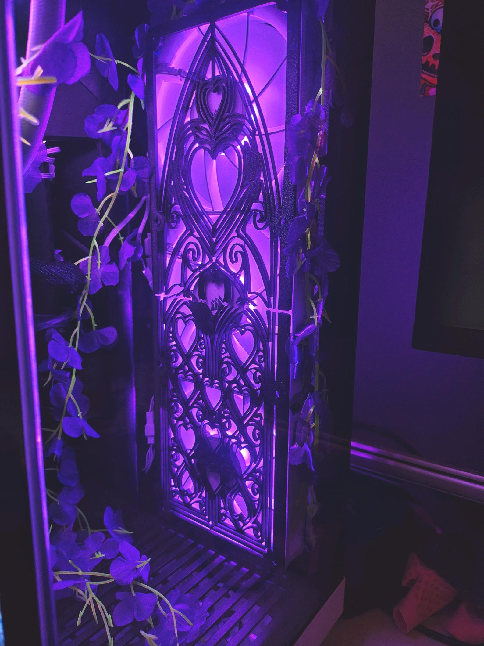 Gothic Heart Cathedral PC Fan Grill - Ornate Stained Glass Style ...
