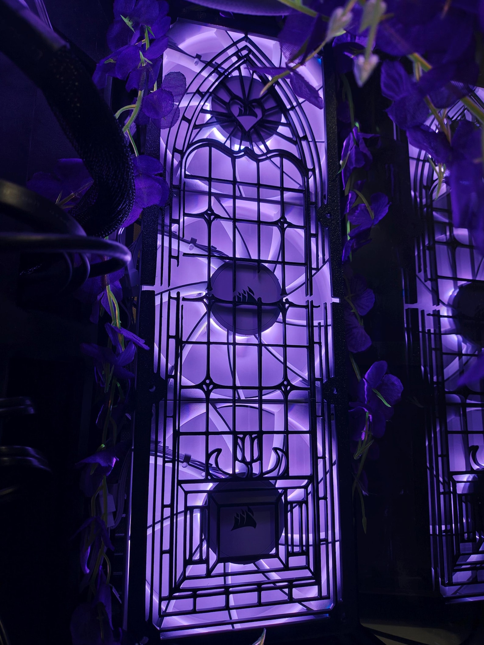 Gothic Heart Stained Glass PC Fan Grill | Gaming Decor, Cute PC Case ...