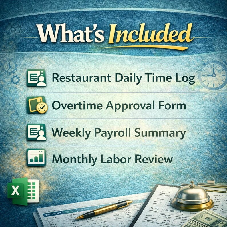 Restaurant Payroll Excel Templates for Small Business | Timesheet ...
