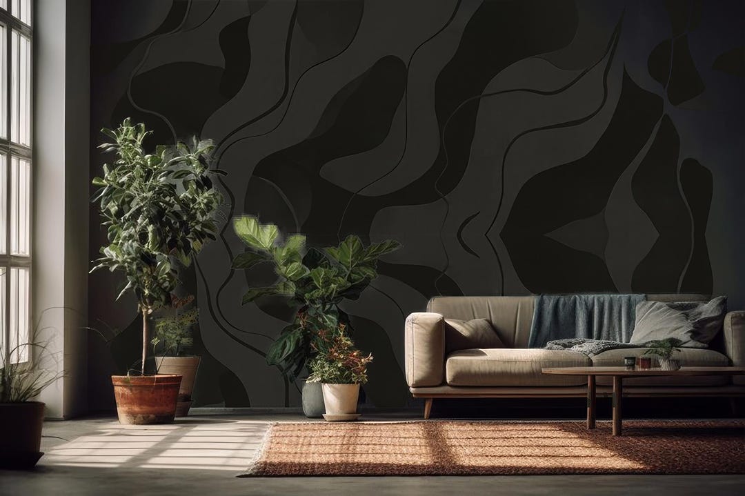 Black Gray Design Wallpaper - Etsy