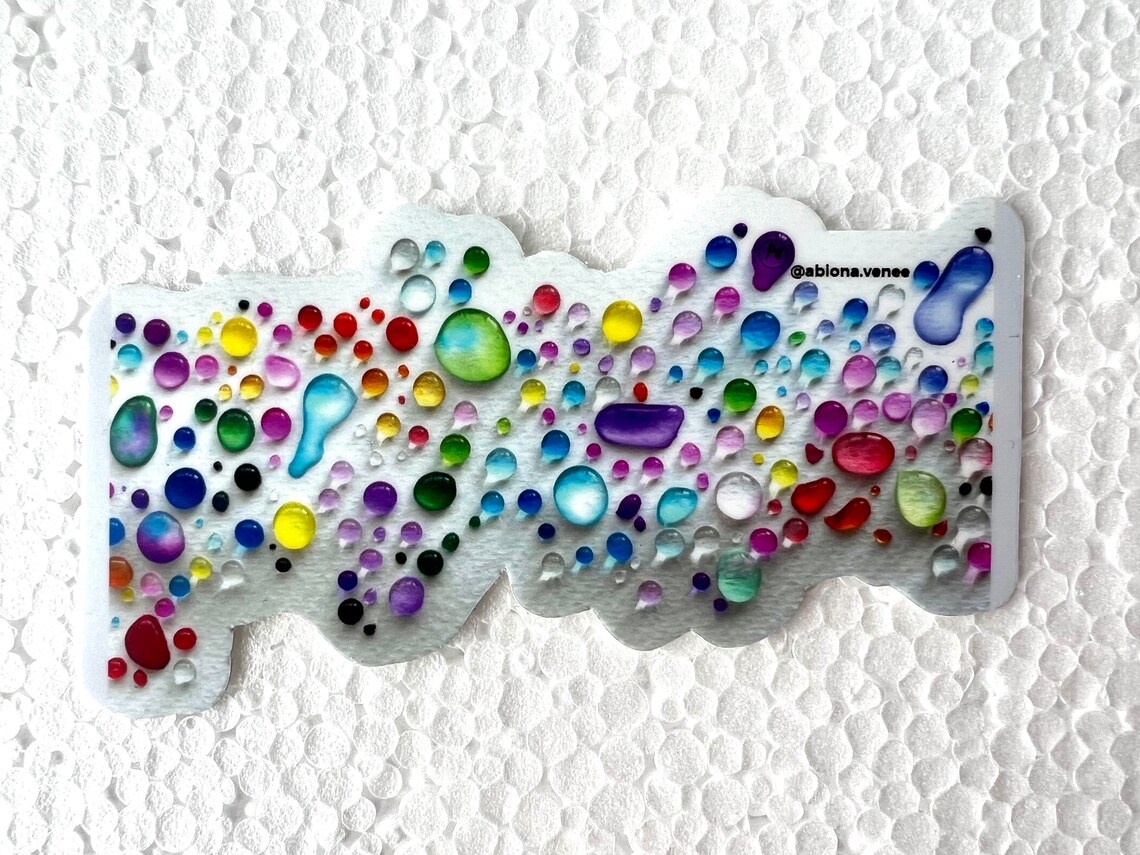 Drop Sticker Inspired by Watercolor Drops Colorful Artist | Etsy