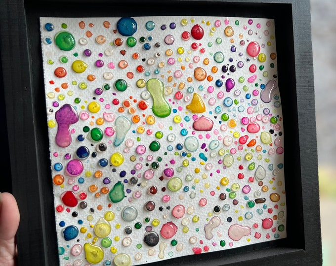 Color Drop Wall Art Original One of a Kind Hanging Framed Water Drip ...