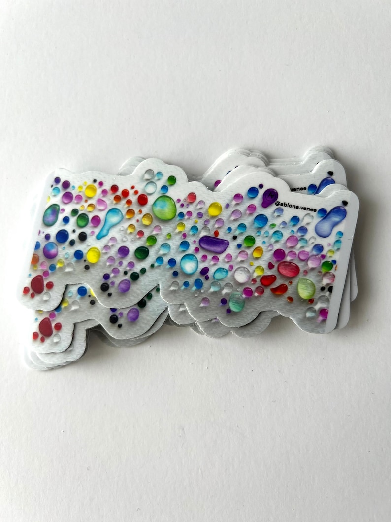 Drop Sticker Inspired by Watercolor Drops Colorful Artist Abiona Venee ...