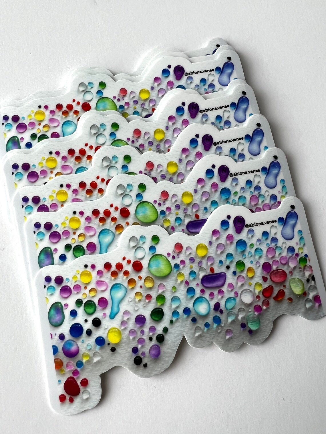 Drop Sticker Inspired by Watercolor Drops Colorful Artist Abiona Venee ...