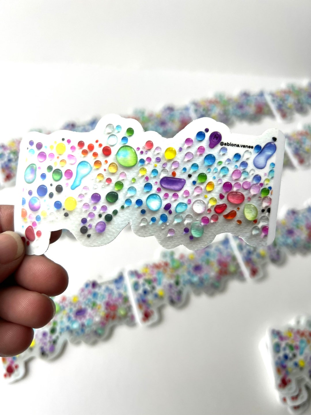 Drop Sticker Inspired by Watercolor Drops Colorful Artist Abiona Venee ...