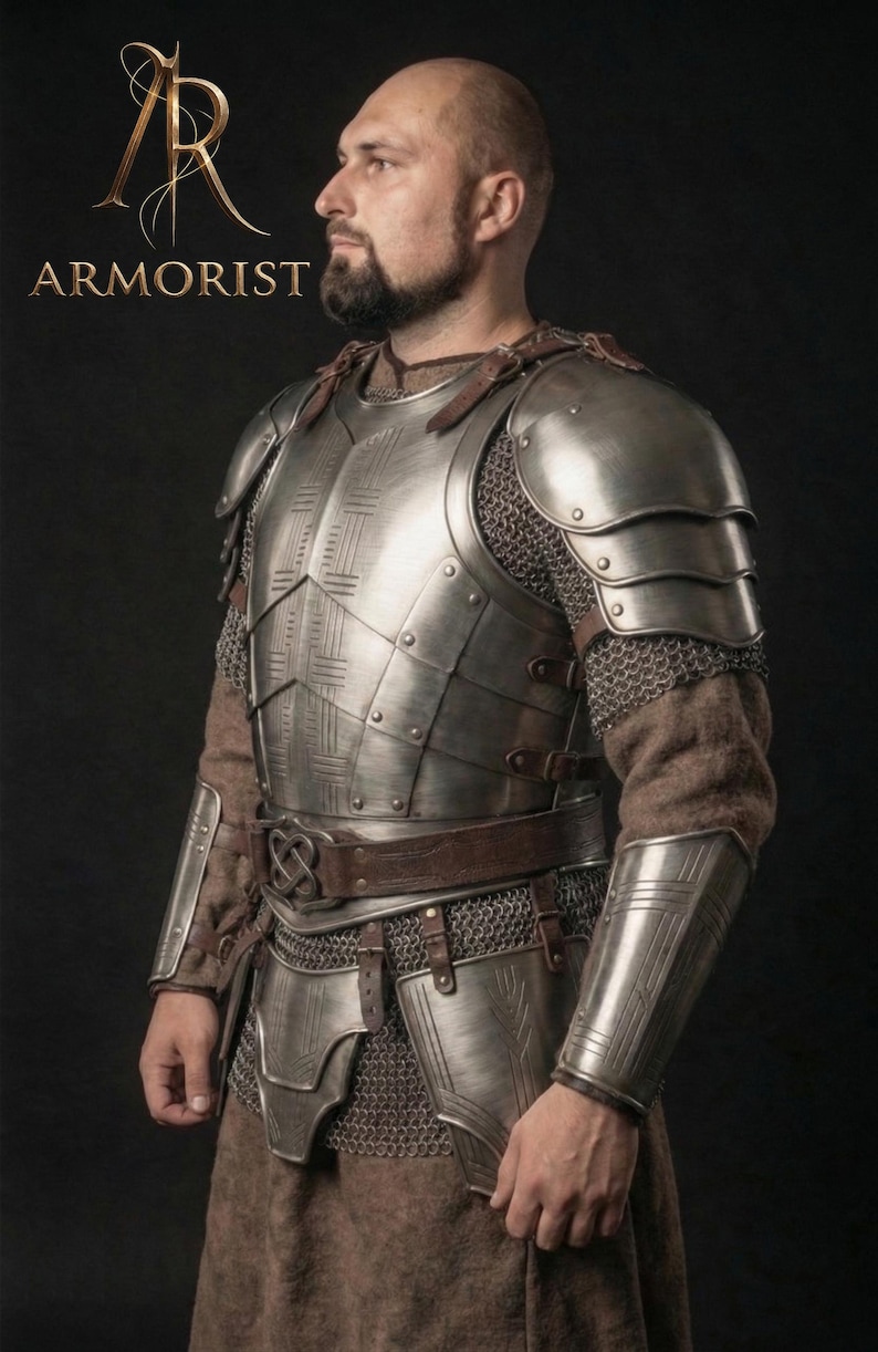 Medieval Fantasy Plate Armor Set | LARP Knight Cuirass With Pauldrons ...