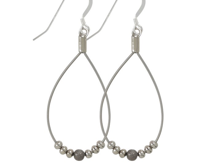 Stardust Guitar String Teardrop Earrings - Etsy
