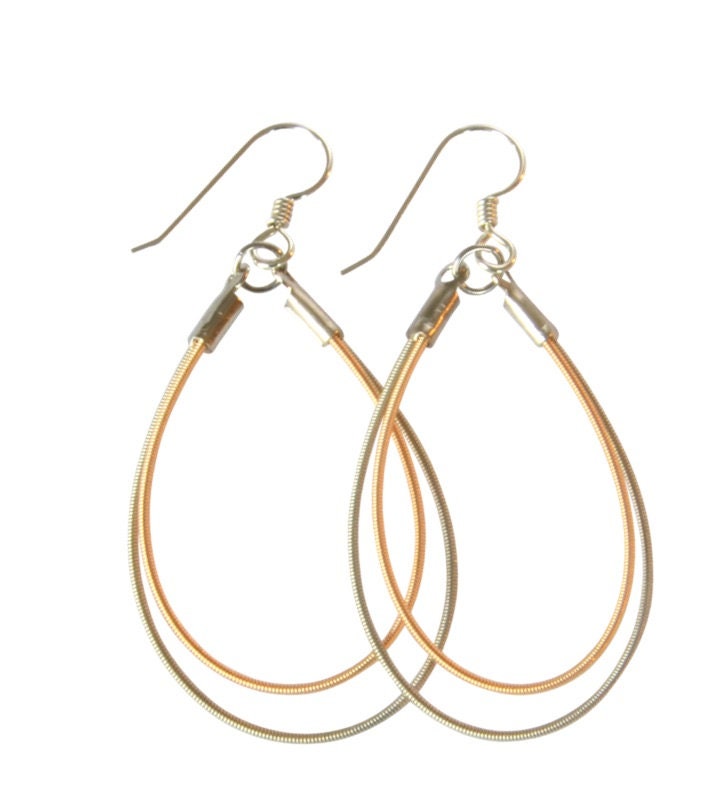 Double Teardrop Guitar String Earrings - Etsy