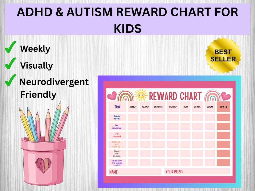 ADHD Autism Reward Chart for Kids | Gentle Routine (PDF Pattern) - Etsy