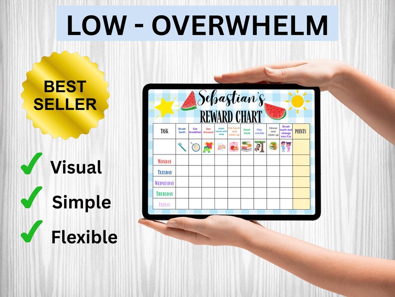 ADHD Autism Reward Chart for Kids | Gentle Routine (PDF Pattern) - Etsy