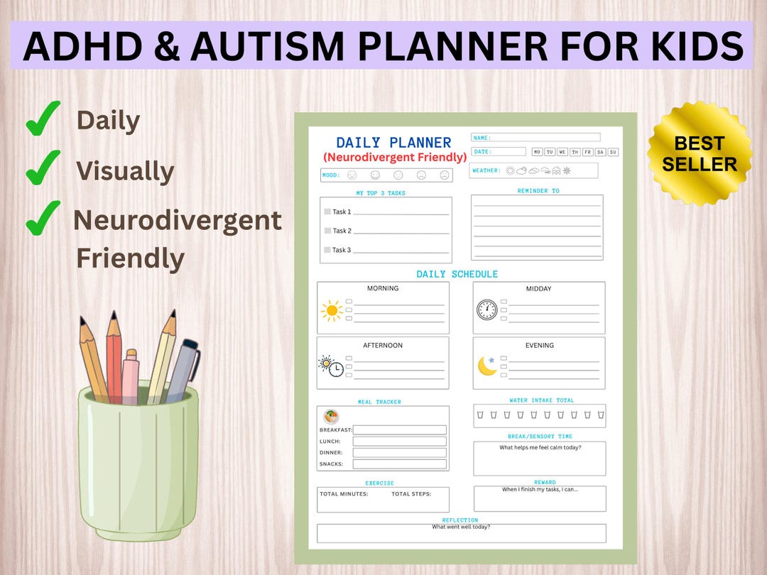 ADHD Autism Planner | Gentle Daily Focus, Neurodivergent Mind (PDF ...