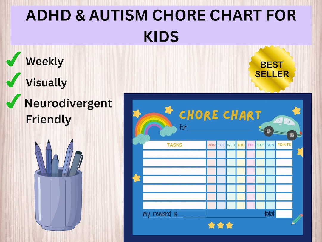 ADHD Autism Chore Chart for Kids | Visual Routine Planner (instant ...