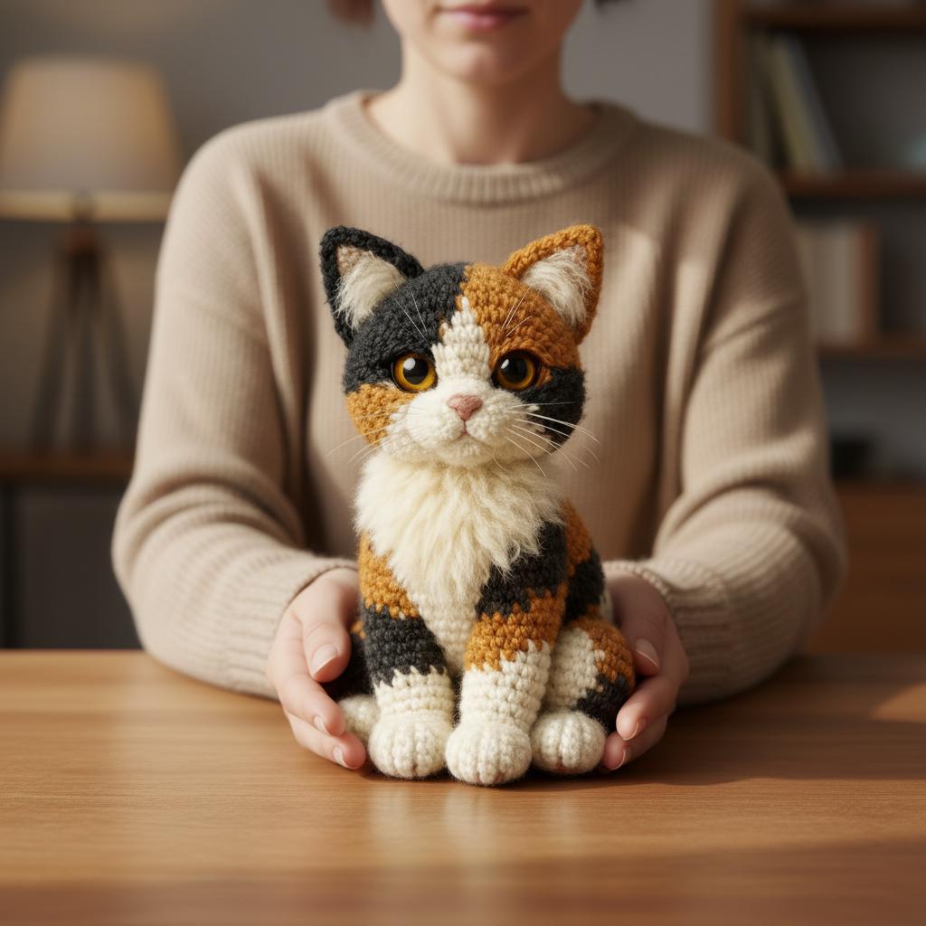 Lifelike Autumn Calico Crochet Cat Pattern PDF | Handmade Plush Design ...