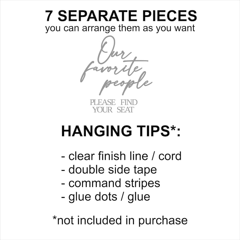 Our Favorite People Sign for Wedding Seating Chart, Please Find Your ...