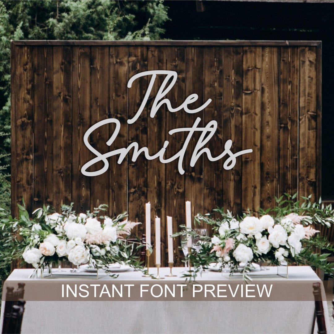 Personalized Large Family Name Sign for Wedding Backdrop or Wall Decor ...
