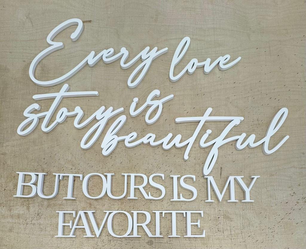 Every Love Story is Beautiful but Ours is My Favorite Sign for Wedding ...