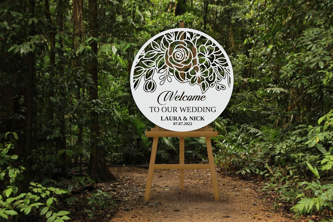 Welcome to Our Wedding Sign, Wooden Welcome Sign, Welcome Wedding Sign ...