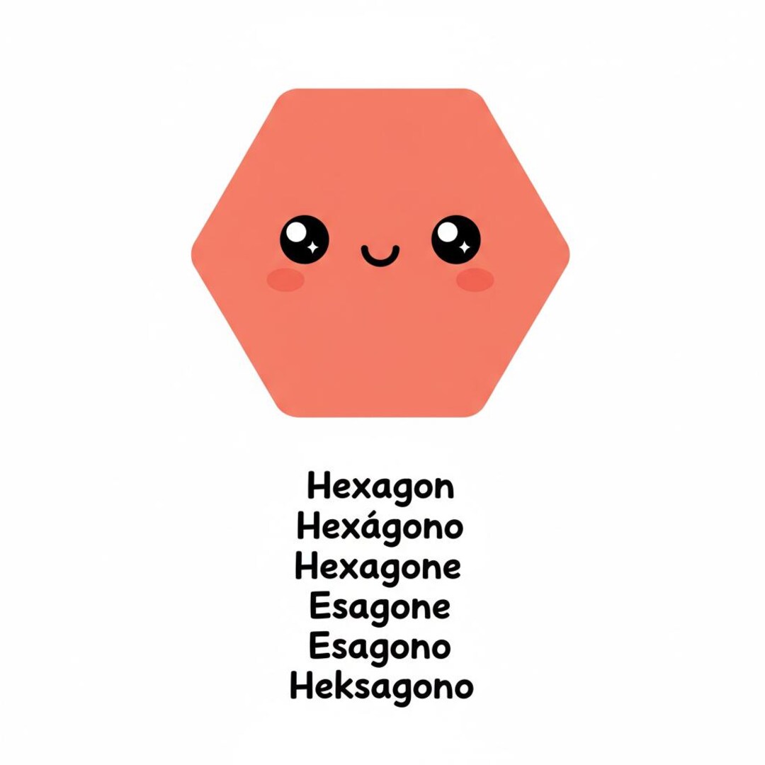 Hexagon Shape Flashcard Printable | Multilingual Kids Learning ...