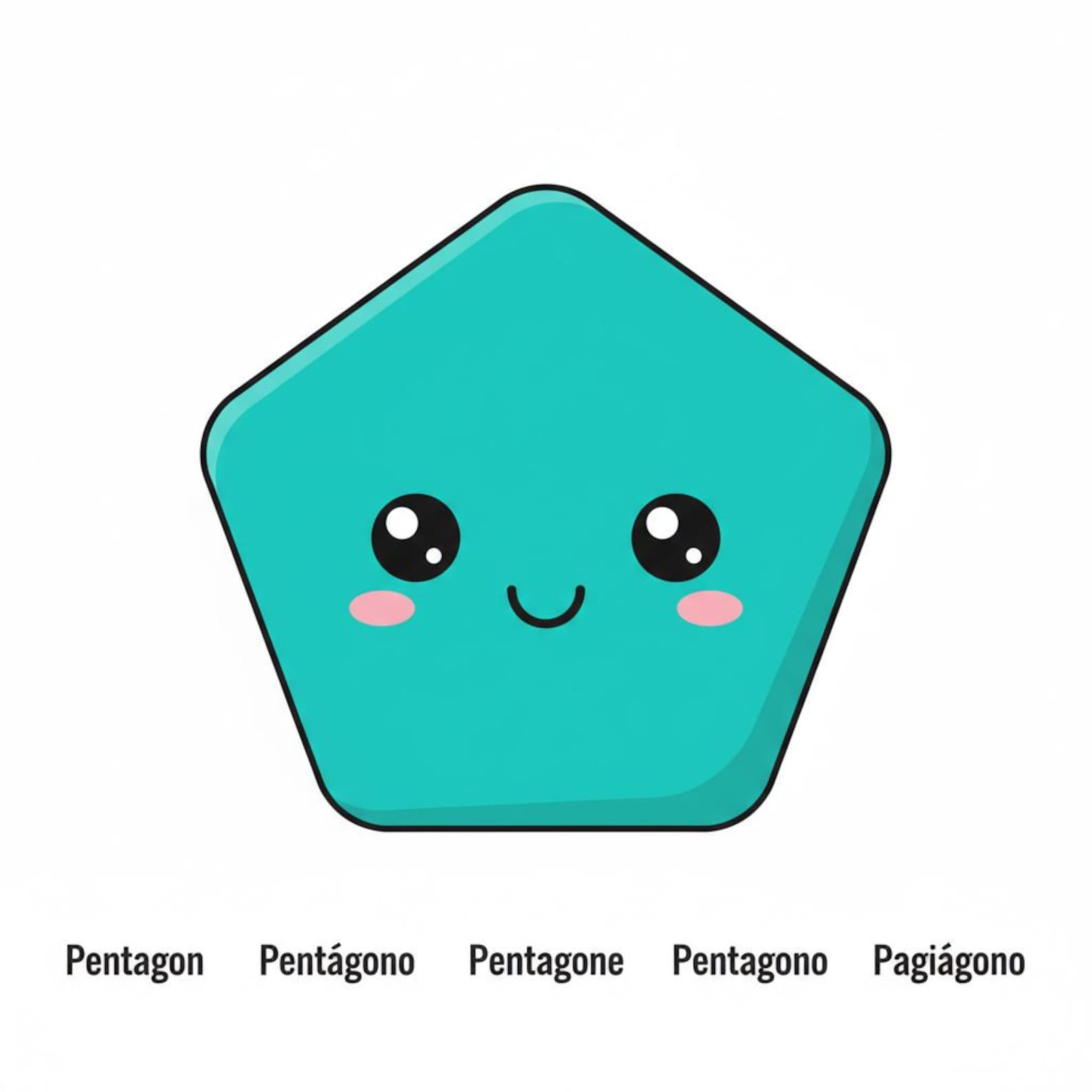 Pentagon Shape Flashcard Printable | Multilingual Kids Learning ...