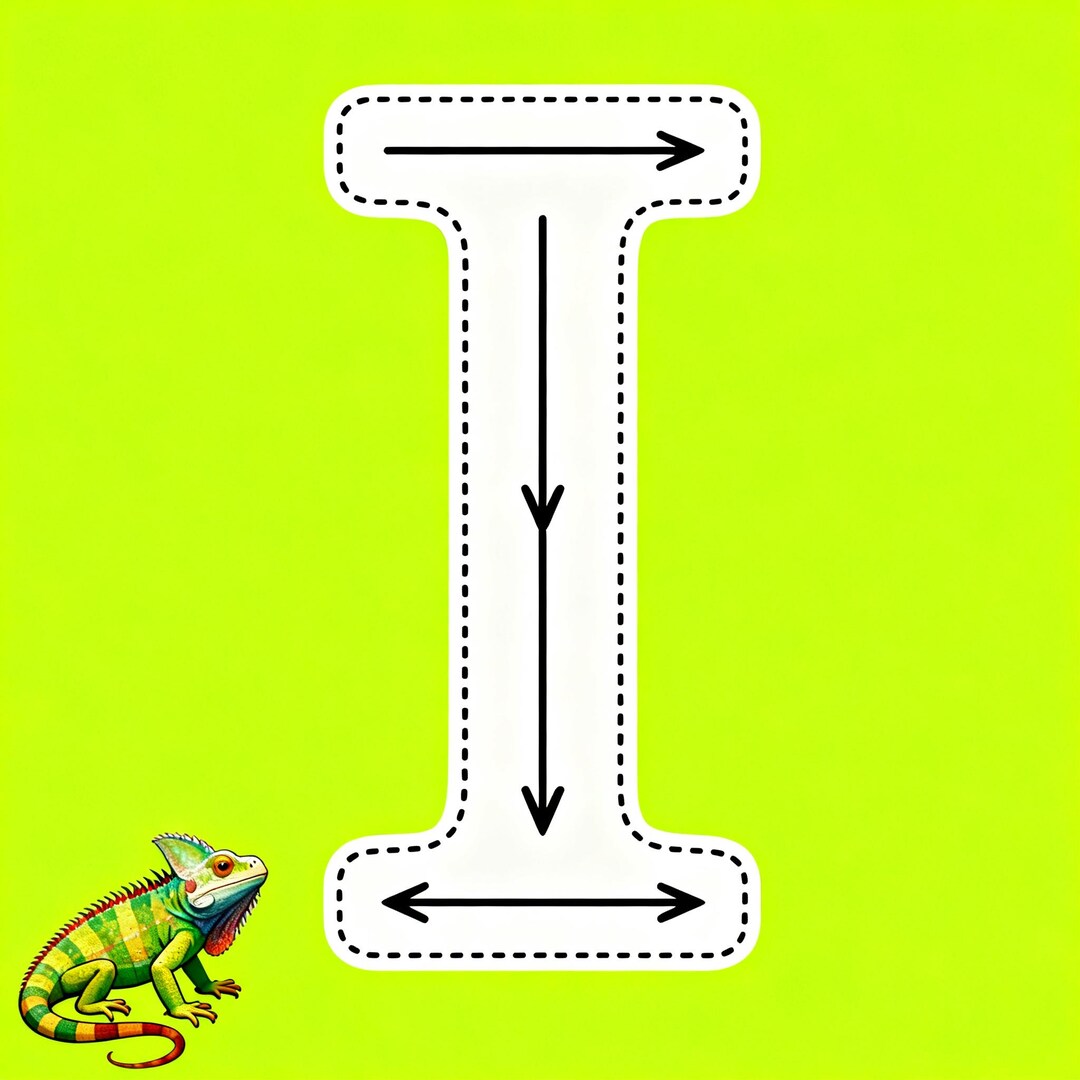 Letter I Tracing Worksheet Printable, Alphabet Handwriting Practice ...