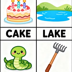 AKE Word Family Flashcards Printable | Rhyming Words for Kids | Phonics ...