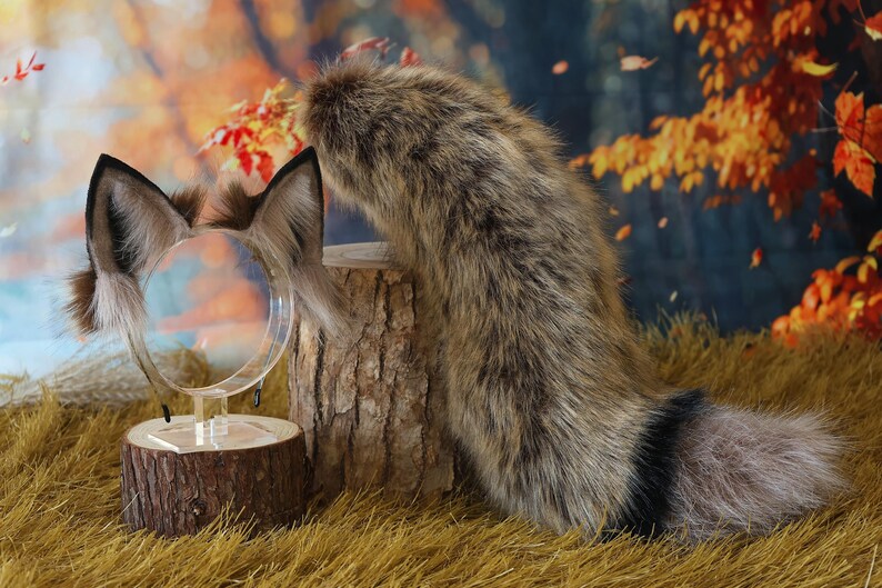 Adjustable Faux Fur Animal Ears and Tail Cosplay Set - Etsy