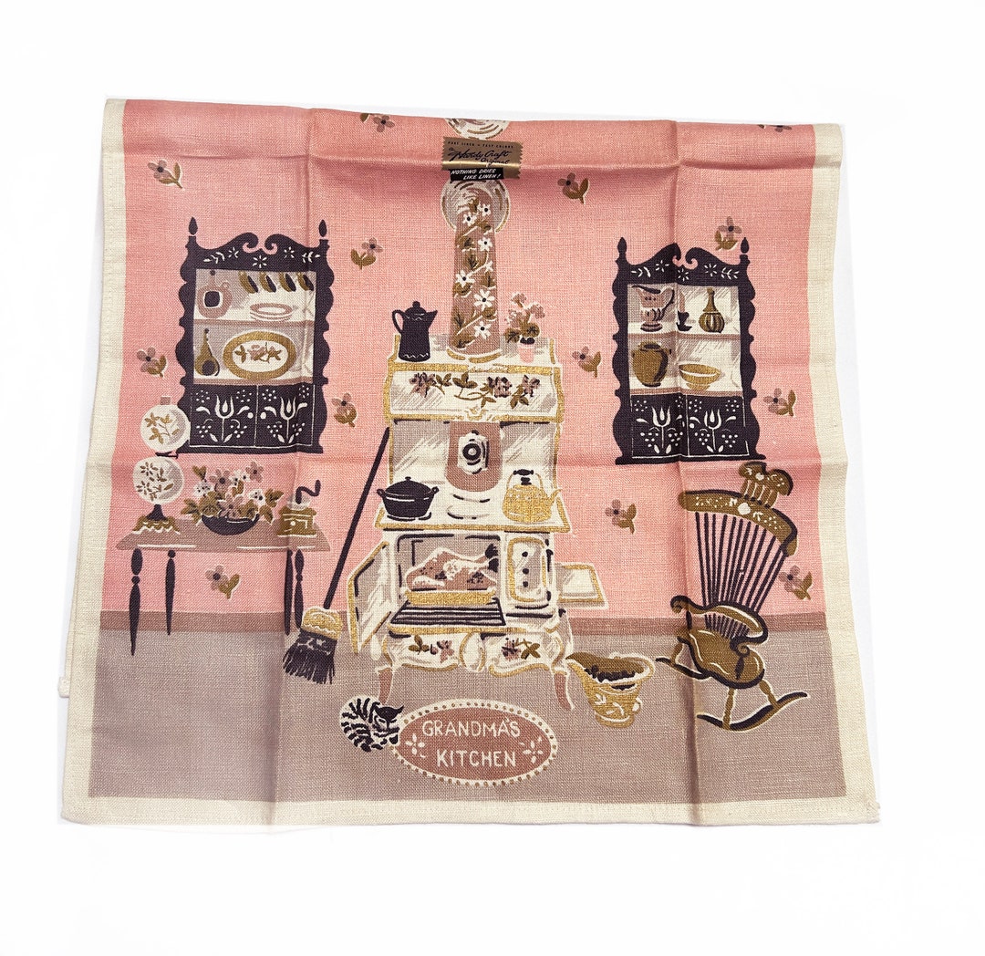 Vintage Old Stock Hardy Craft Tea Towel-grandmas Kitchen With Paper Tag ...