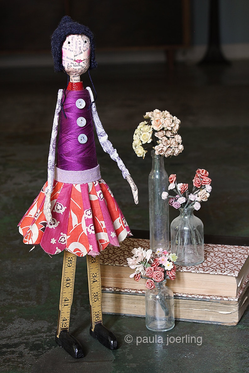 Edwina - Handmade Papier Mache Found Object Doll by Paula Joerling - Etsy