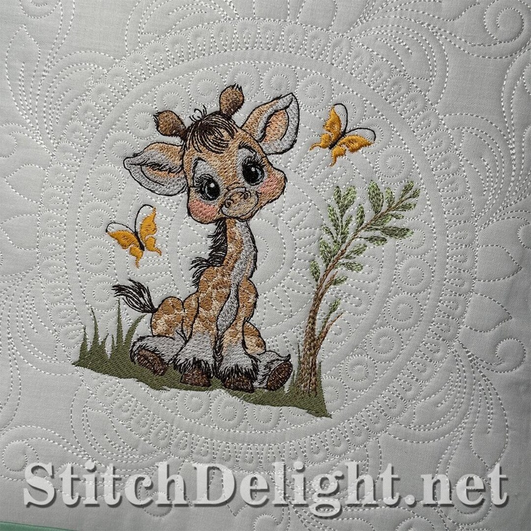 Baby Giraffe Machine Embroidery Design – Nursery Animal File (digital ...