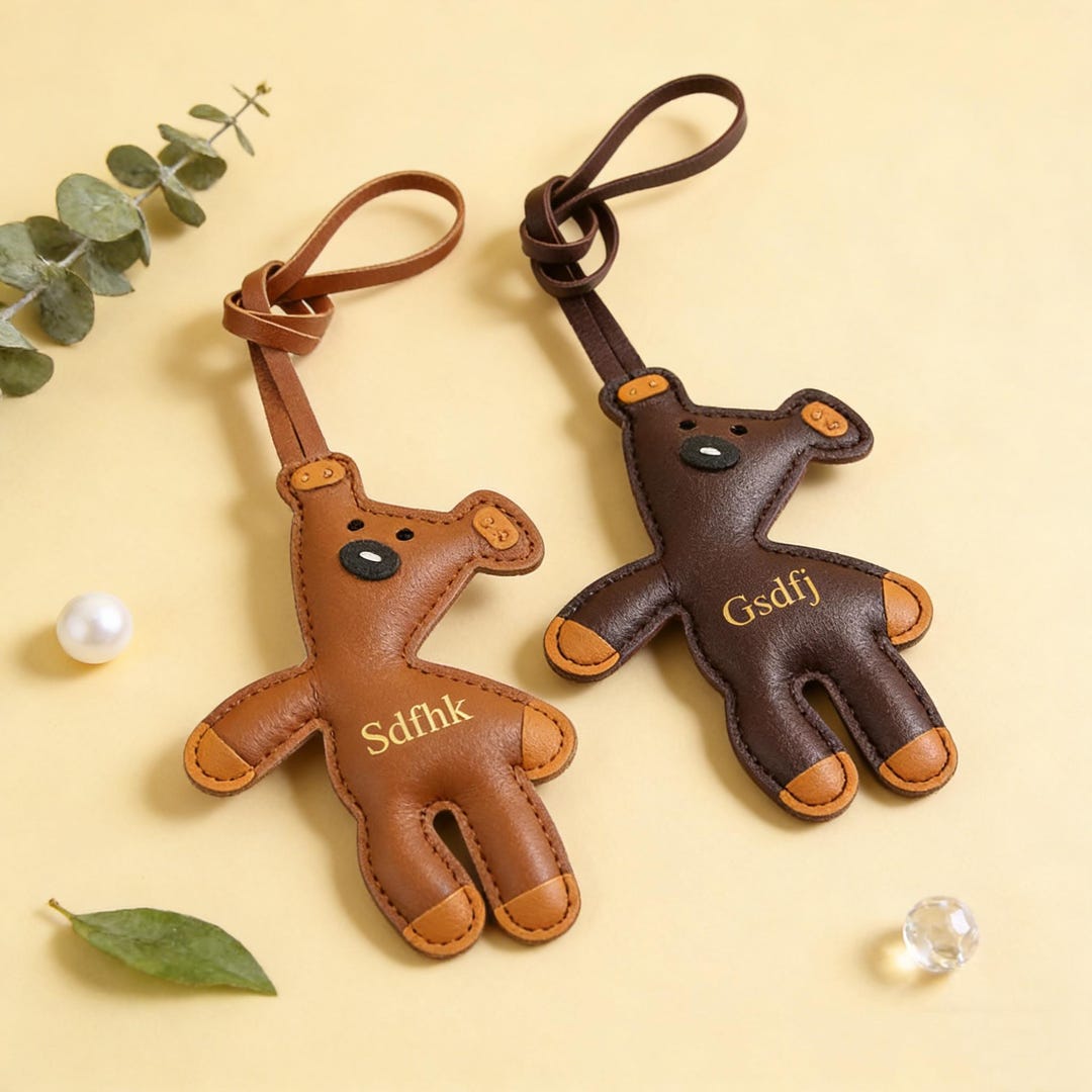 Personalized Mr Bean Teddy Keychain, Custom Name Teddy Bear Keyring ...