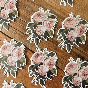 English Rose Sticker Die Cut Glossy 3x4 Botanical Laptop Waterbottle ...