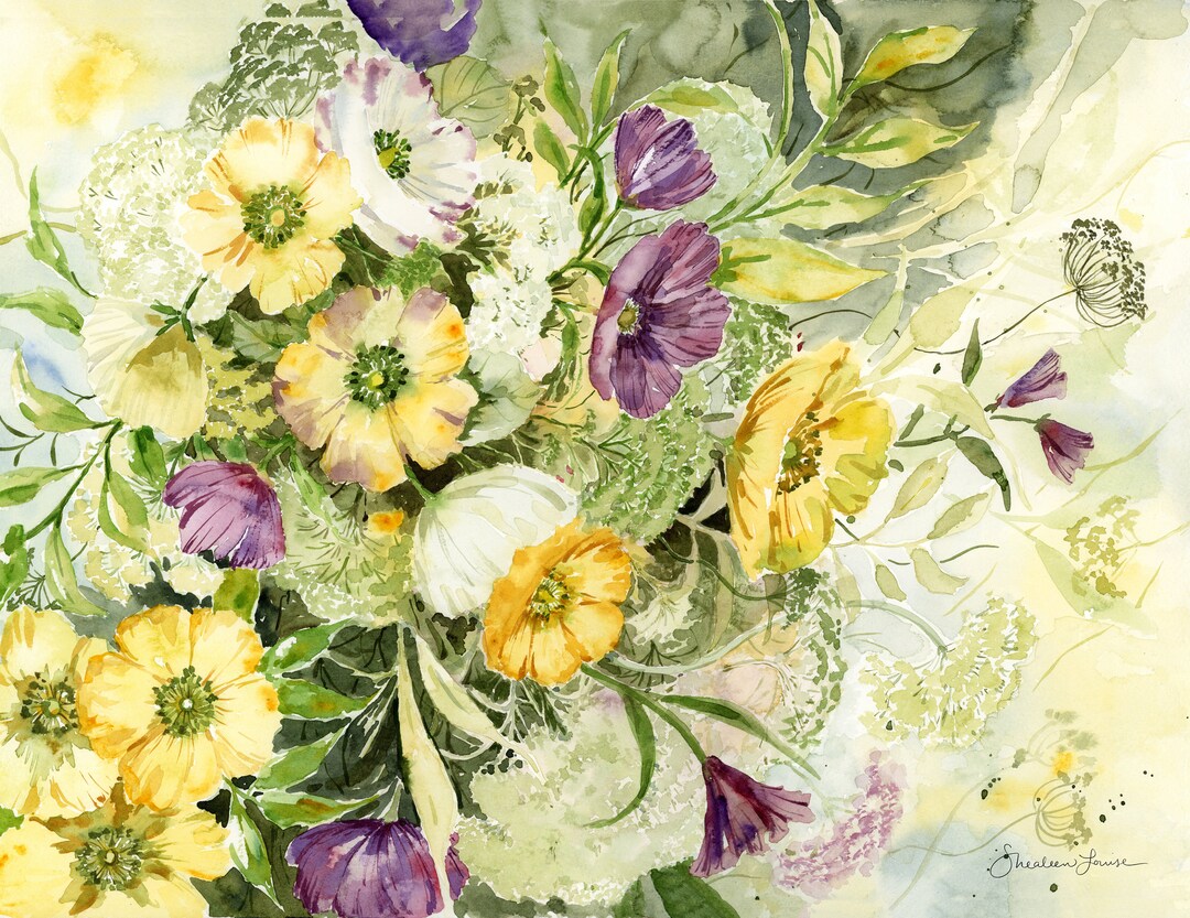 Flourishing Grace Watercolor Painting — Print - Etsy
