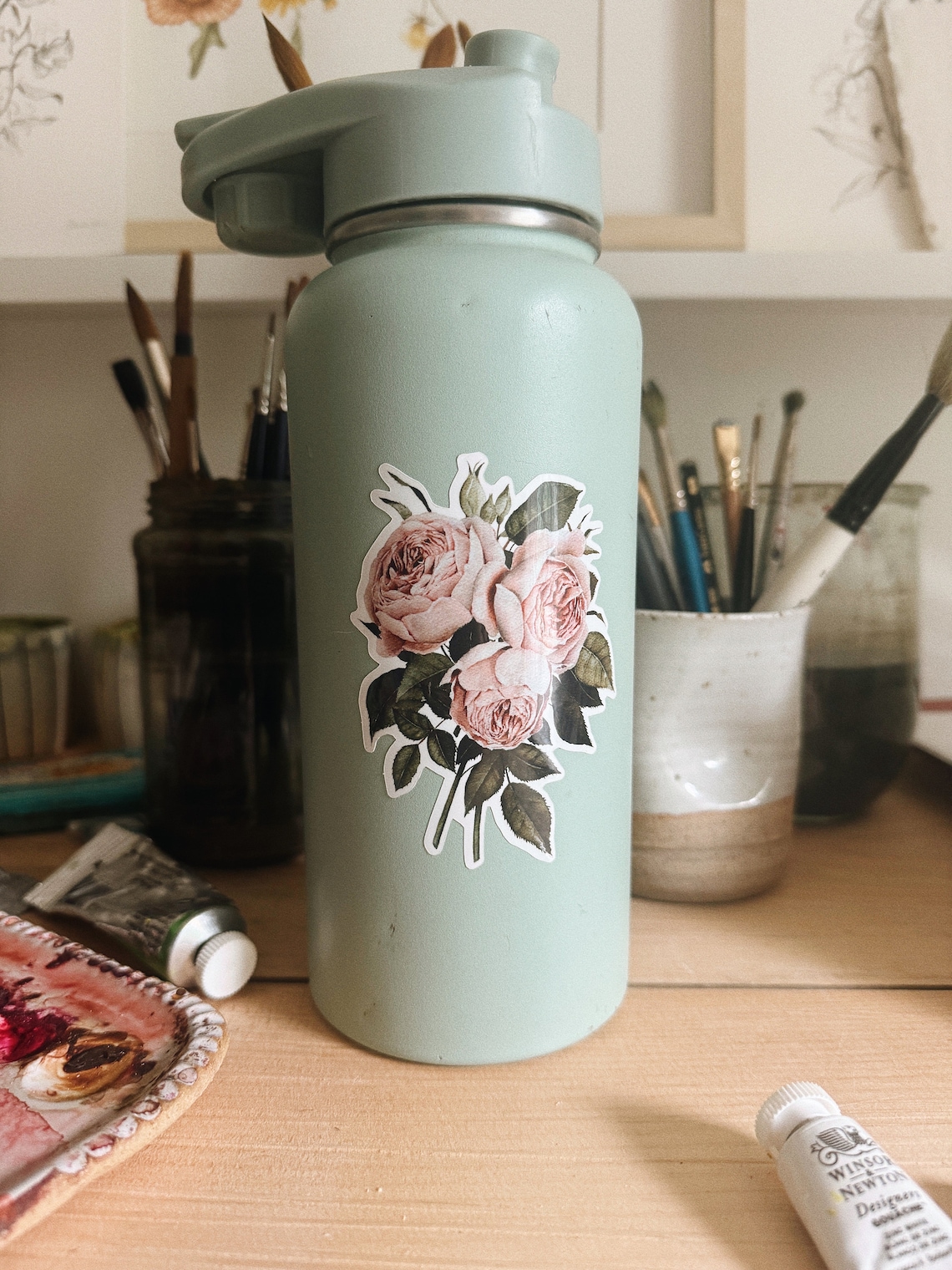 English Rose Sticker Die Cut Glossy 3x4 Botanical Laptop Waterbottle ...