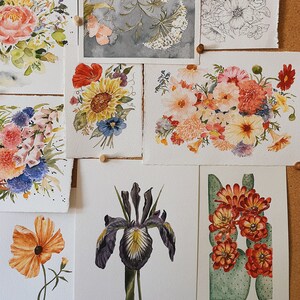 Colorful Pansy Bouquet Watercolor Print Whimsical Floral Artwork Girls ...