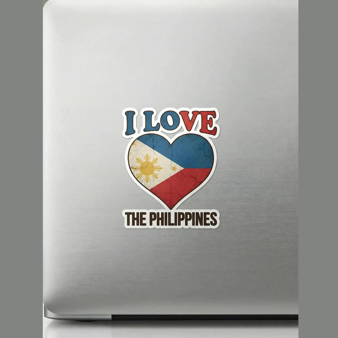 Vintage Philippines Flag Heart Sticker, Pinoy Pride (PNG Digital ...