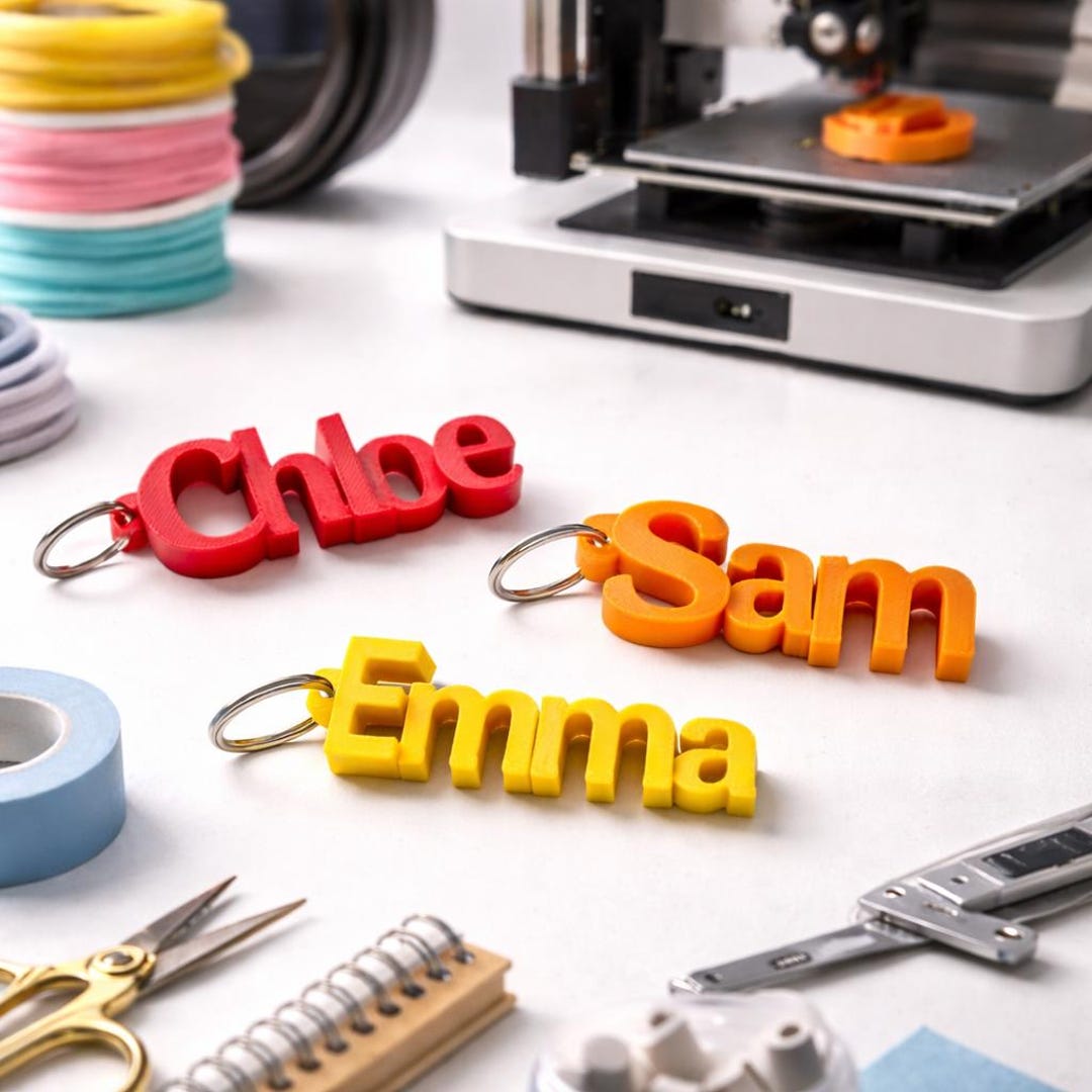 Personalized 3D Printed Name Keychain – Custom PLA Plastic Keyring - Etsy
