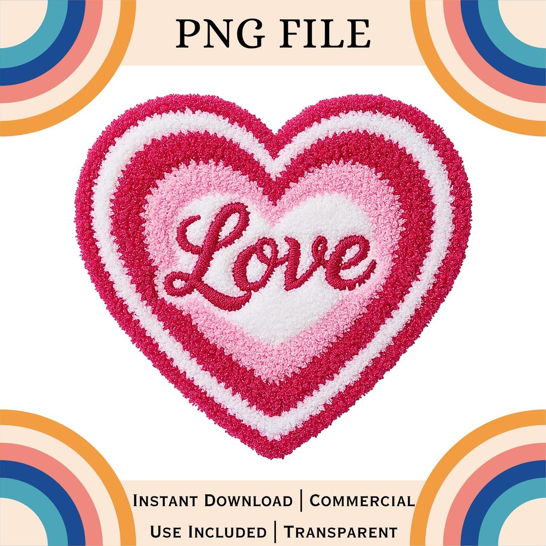 Latch Hook Love Clipart Yarn Texture Valentine | Handmade Romantic PNG ...